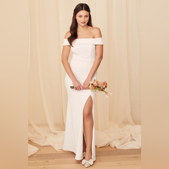 Lulus | Dresses | Aveline White Off The Shoulder Maxi Dress | Poshmark